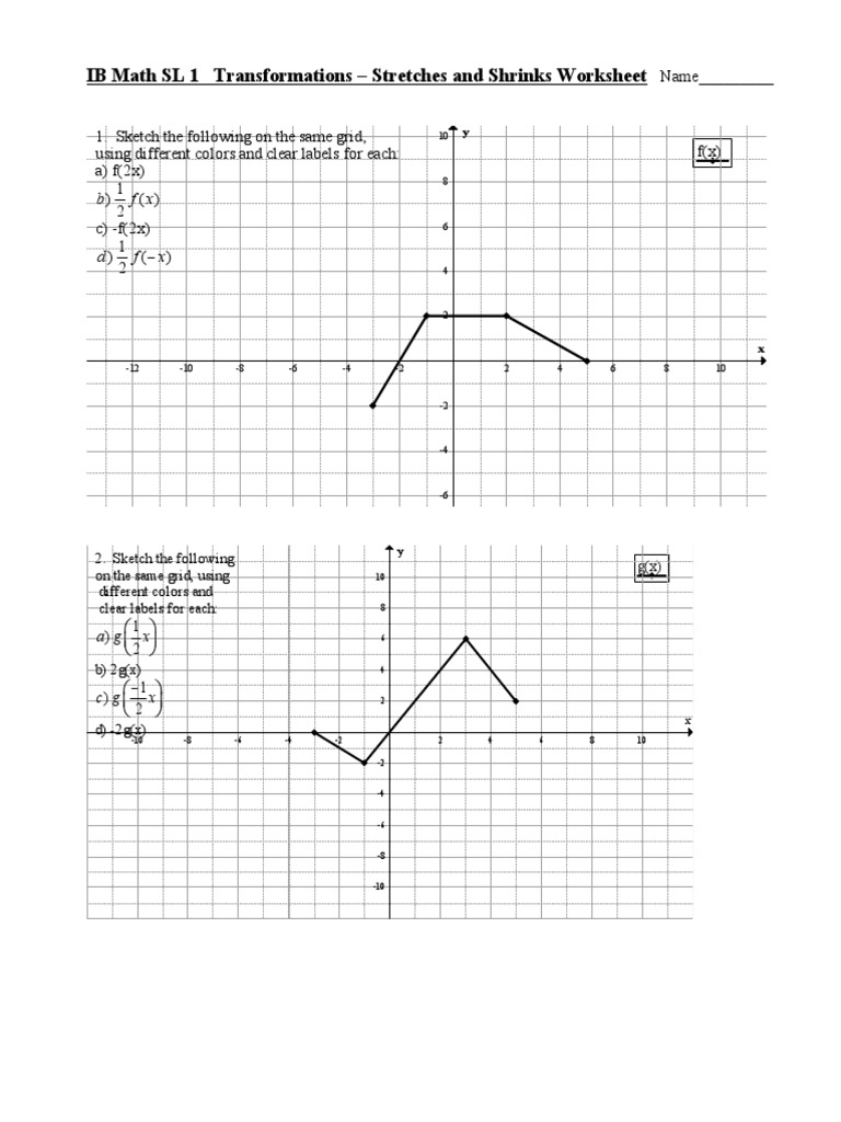 IB Math SL Transformations Worksheet | PDF | Mathematical Analysis ...