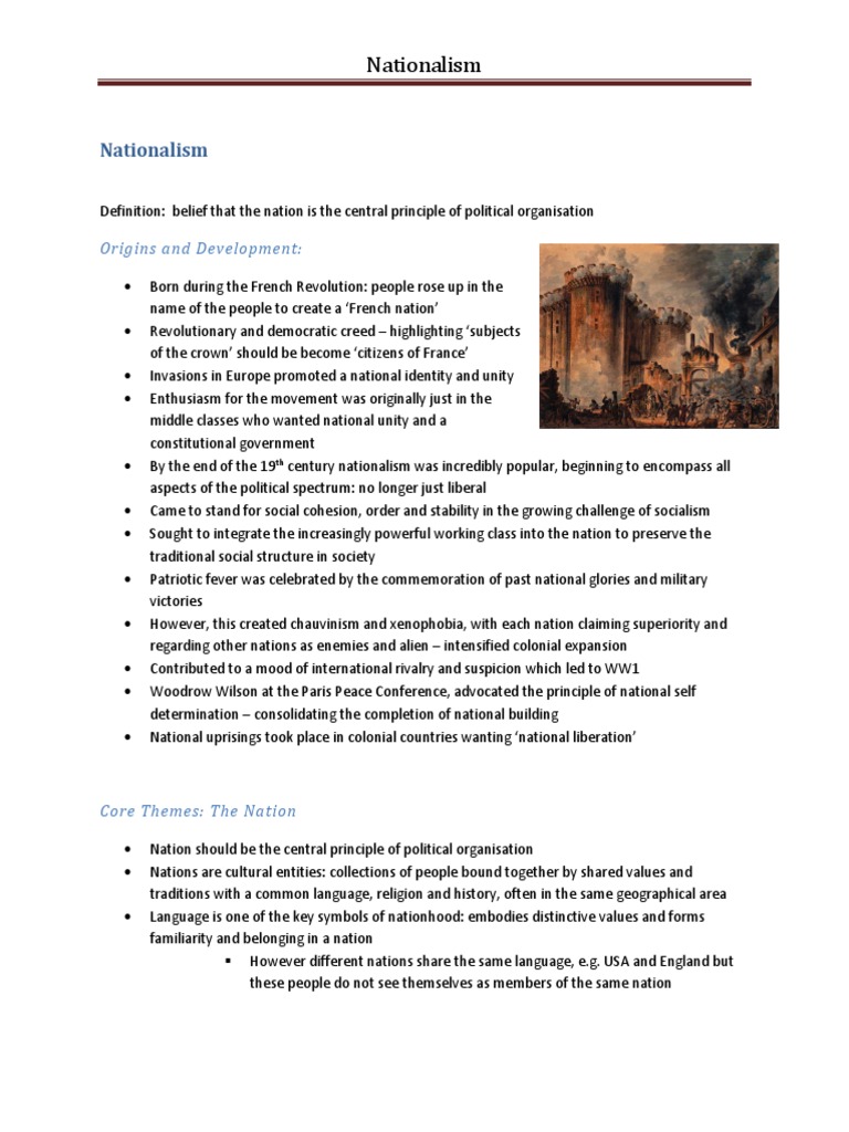 Nationalism Notes | PDF | Nationalism | Nation