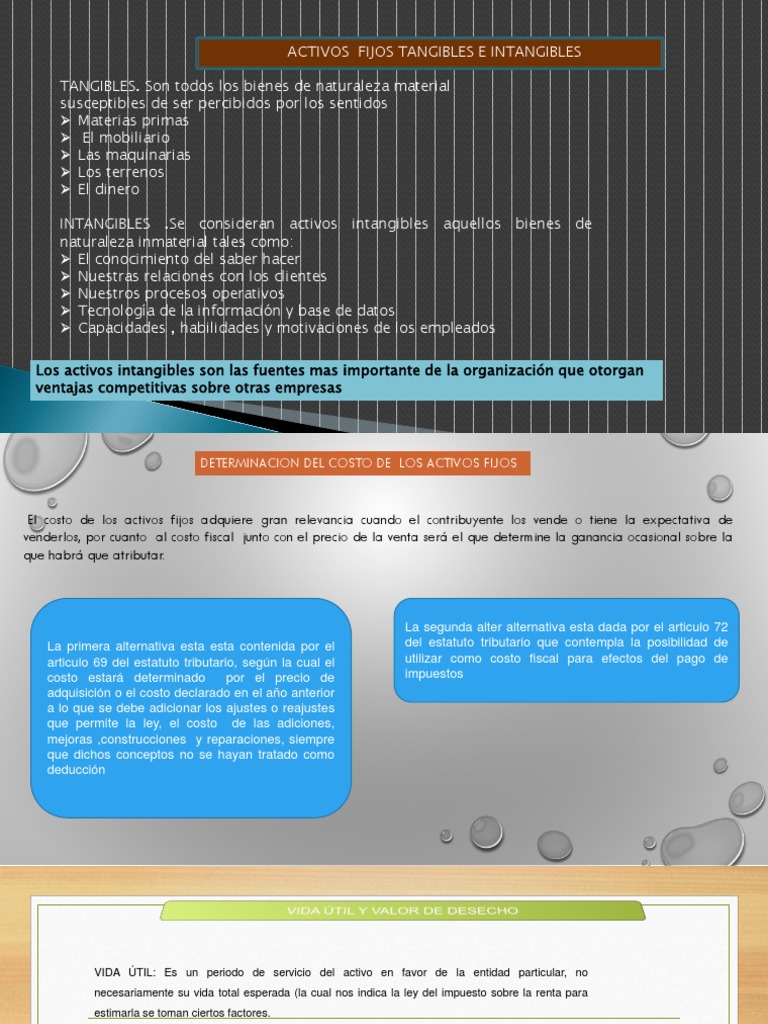 Presentación Tangibles e Intangibles | PDF | Depreciación | Beneficio ...