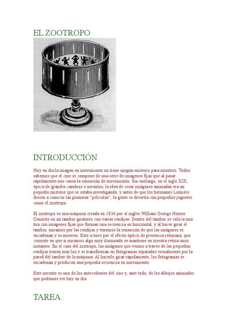 Construcción y Función del Zootropo | PDF | Imagen | Ocio