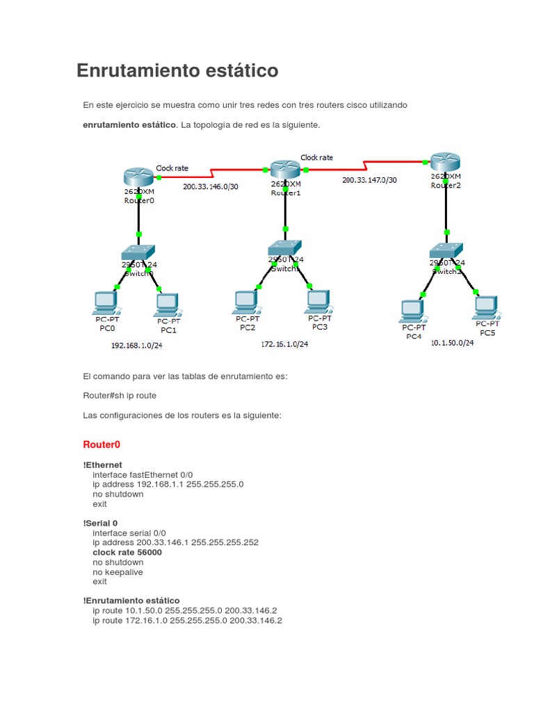 Enrutamiento Estatico | PDF | Enrutador (Computación) | Protocolos de internet