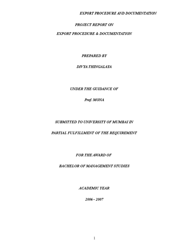 Export Procedure and Documentation | PDF | Service Industries ...