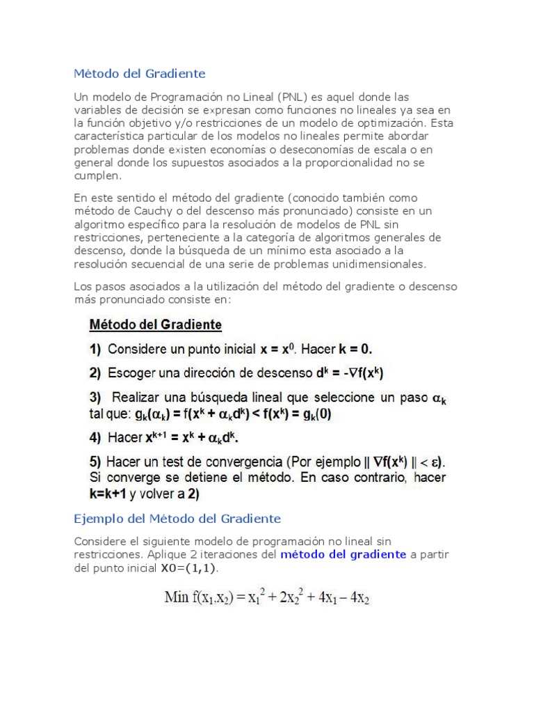 Método Del Gradiente | PDF