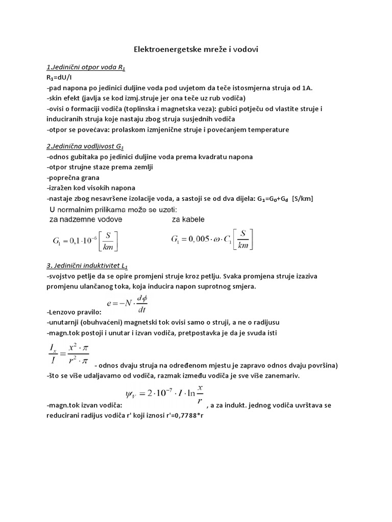 Elektroenergetske Mreže I Vodovi | PDF