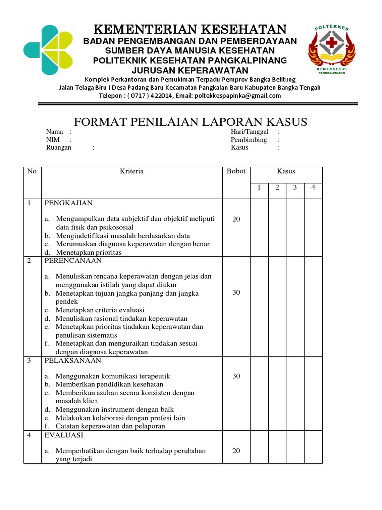 Format Penilaian Proses Keperawatan | PDF