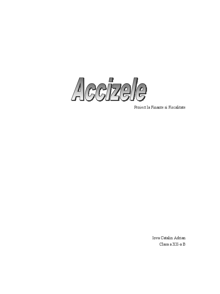 Proiect Accize | PDF