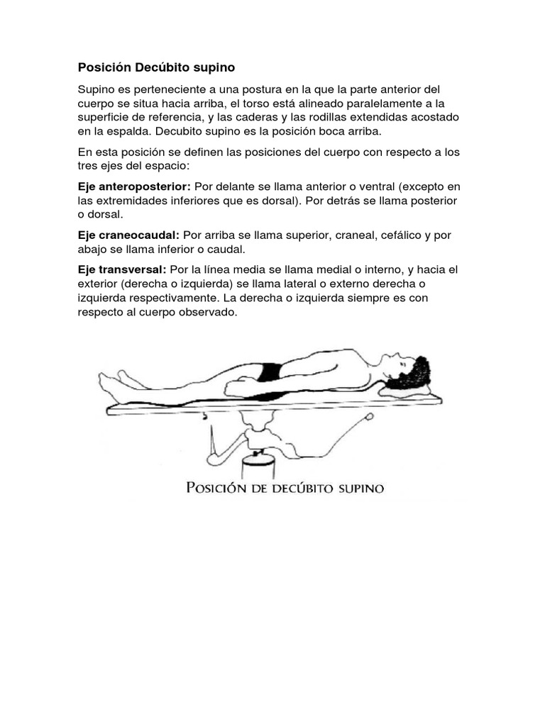 Definición de Posición Decúbito Supino | PDF | Artes del Lenguaje y ...