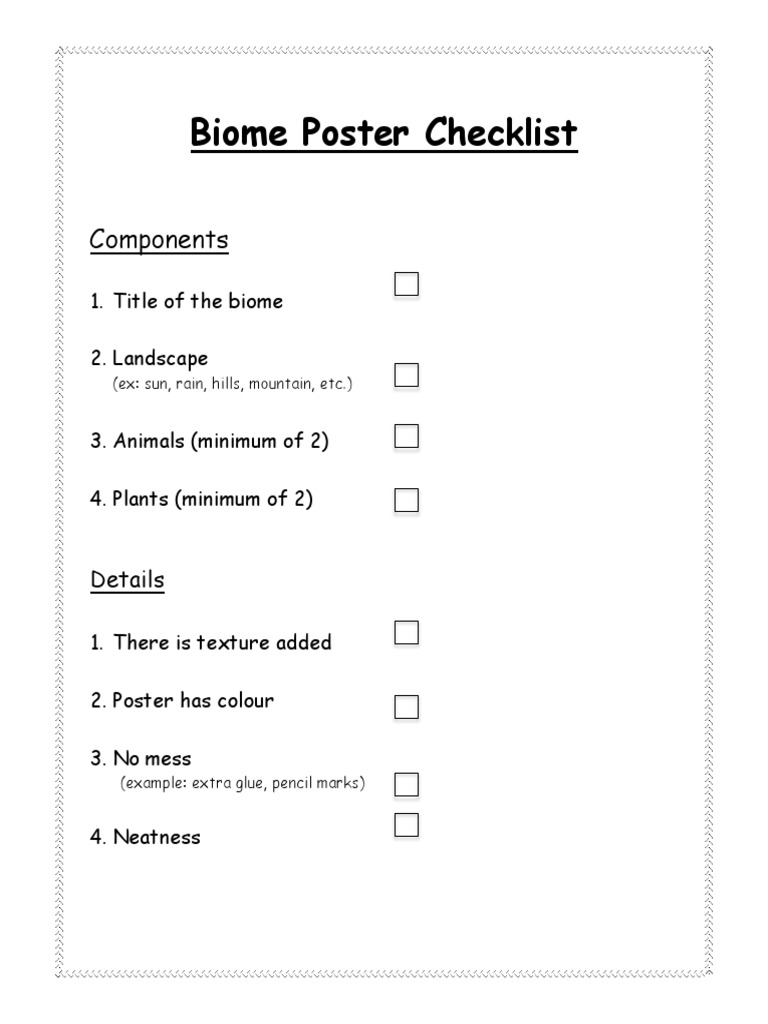 Biome Poster Checklist | PDF