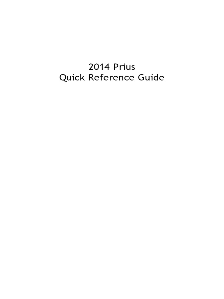 2014 Prius Quick Reference Guide | PDF | Anti Lock Braking System ...