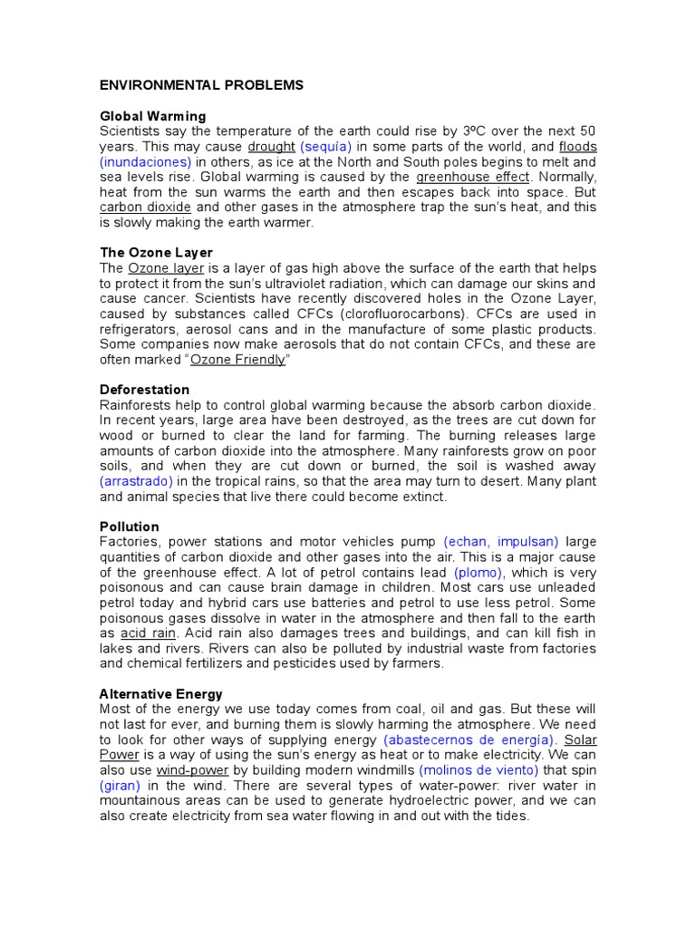 Environmental Problems | PDF | Global Warming | Greenhouse Gas