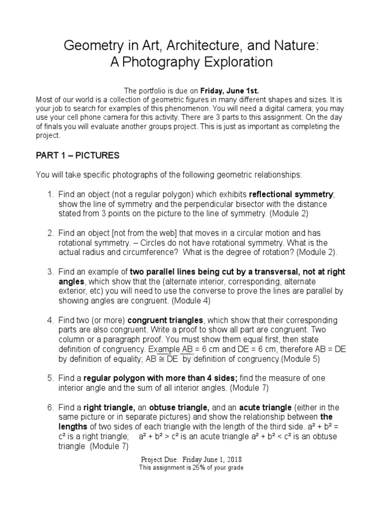Geometry in Art Assignment 2018 | PDF | Rectangle | Triangle