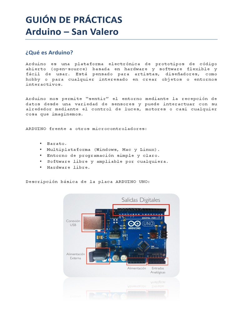Guion Practicas Arduino PDF | PDF | Arduino | Resistor Guion Practicas Arduino PDF | PDF | Arduino | Resistor