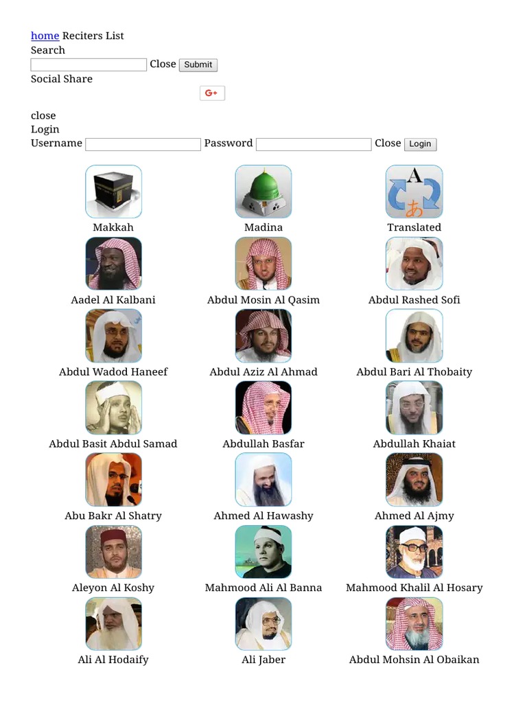 Reciters List by Photos - Quran 4 Iphone | PDF | Ramadan | Computing ...