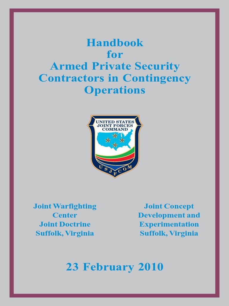 Handbook For Armed Private Security Contractors in Contingency ...