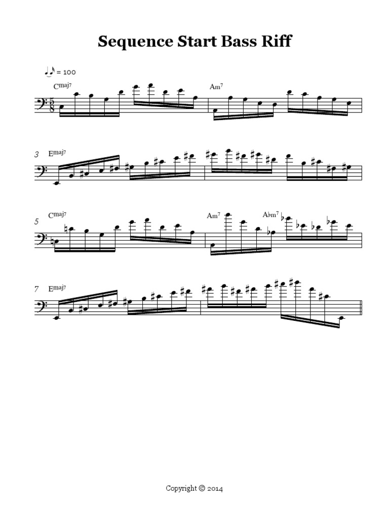 Sequence Start Bass Riff PDF | PDF