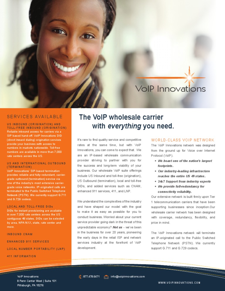 VoIP Innovations - Product Flyer | PDF | Voice Over Ip | Digital Technology