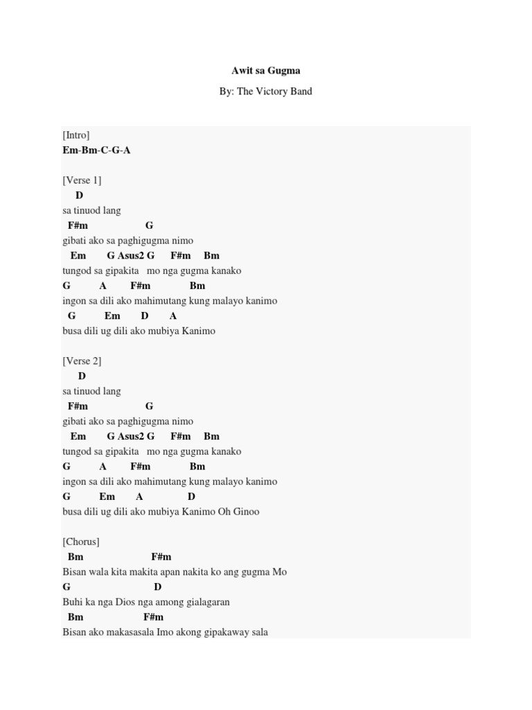 Awit Sa Gugma - The Victory Band | PDF