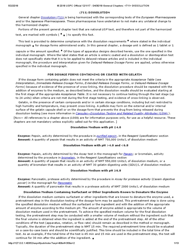 USP40 711 Dissolution | PDF | Buffer Solution | Filtration