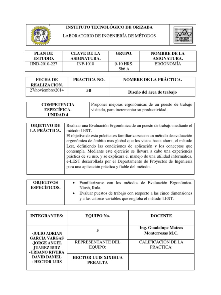 Metodo Niosh | PDF | Factores humanos y ergonomía | Software