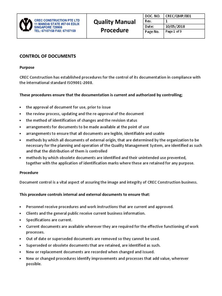 2.2.1 Quality Manual Procedure | Download Free PDF | Audit | Internal Audit