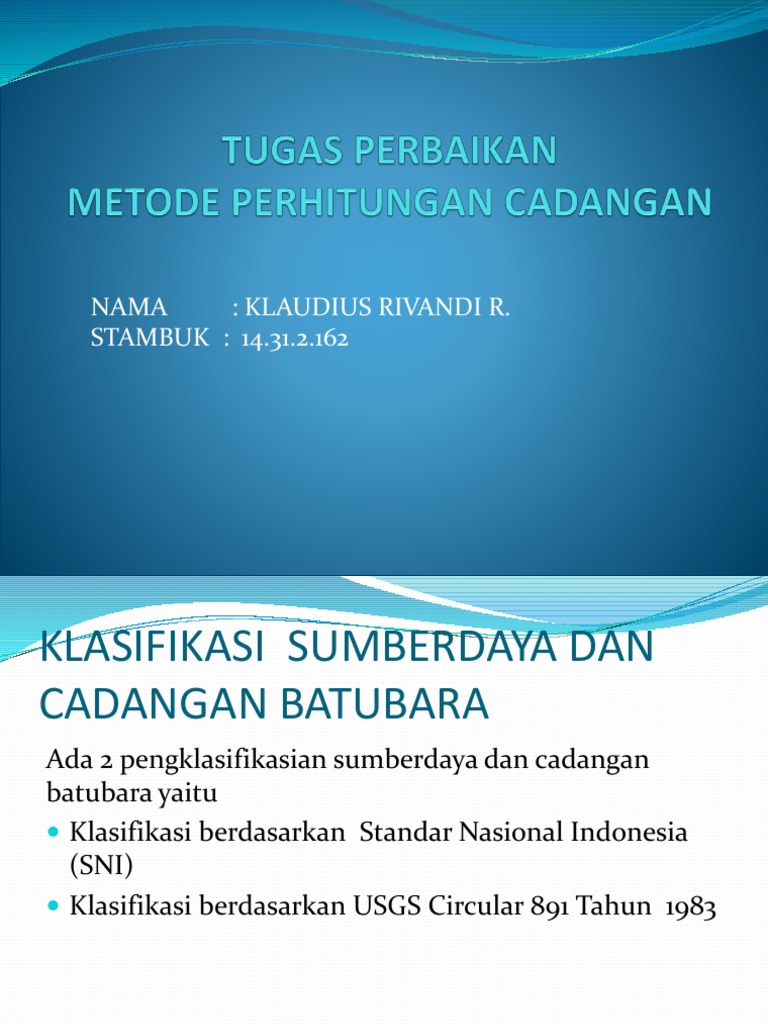 Metode Perhitungan Cadangan | PDF