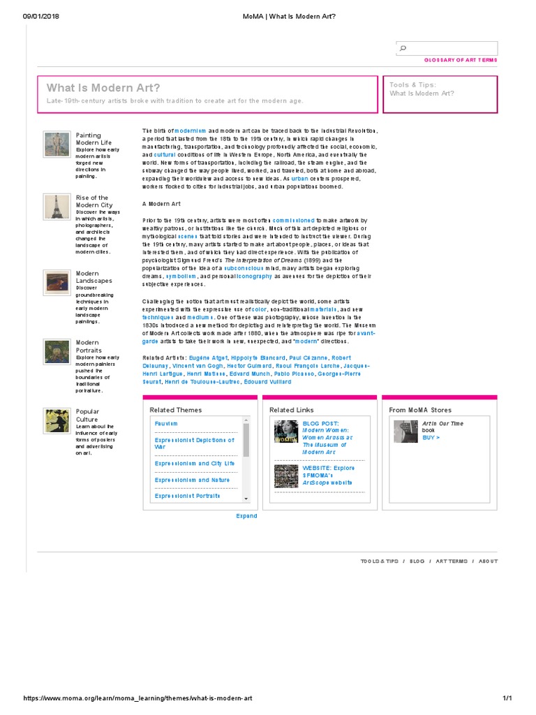 MoMA - What Is Modern Art | PDF | Modern Art | Expressionism