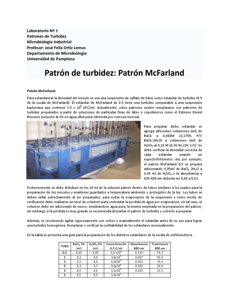 Lab Escala McFarland | Bacteria | Nature