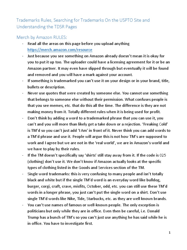 Trademarks Rules and How To Search For Trademarks | PDF | United States ...