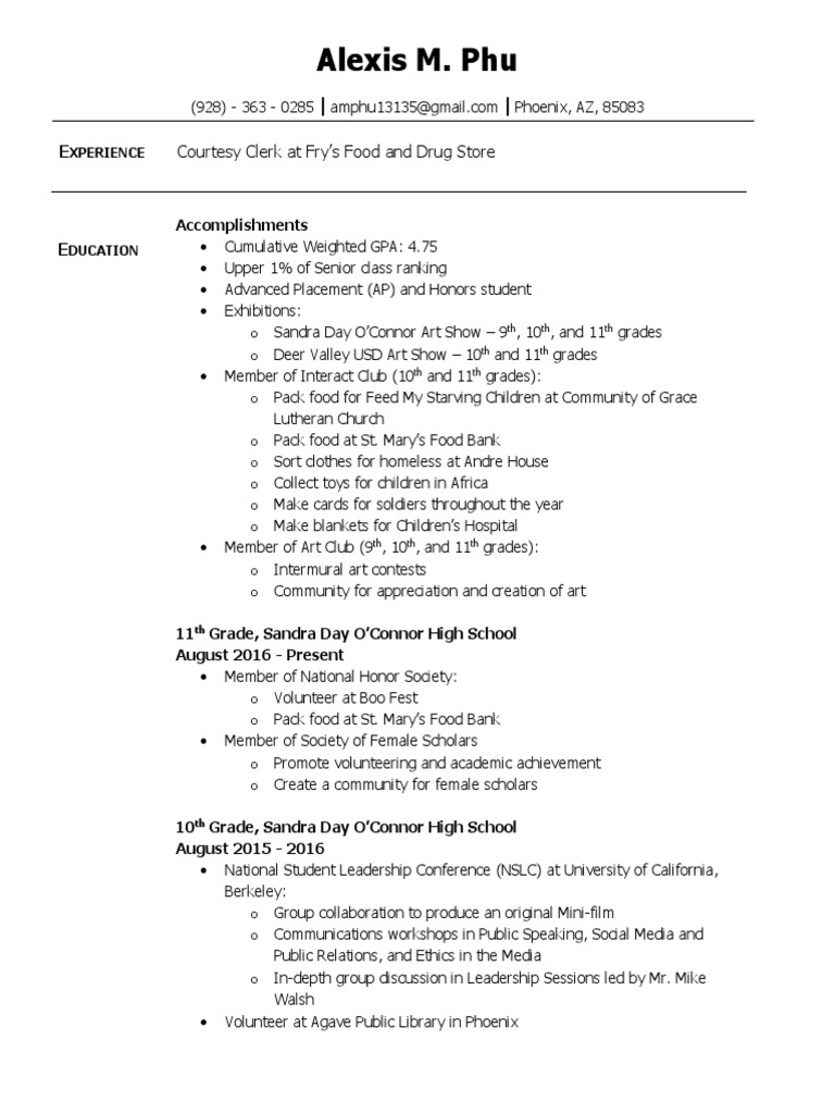 Alexis Resume - Experience | PDF