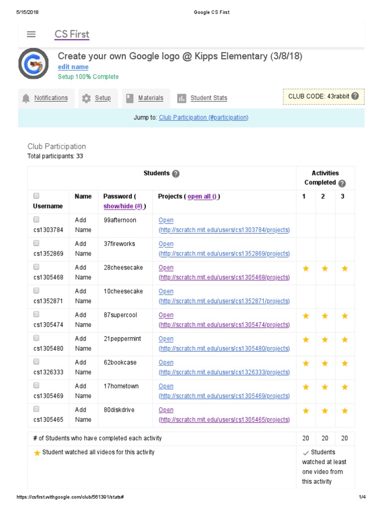 Google CS First Student Projects | PDF | Scratch (Programming Language ...
