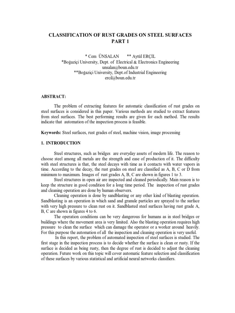 RUST GRADES on Steel Surfaces | Wavelet | Rust