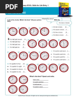 Time Telling Worksheets for ESL Learners | PDF
