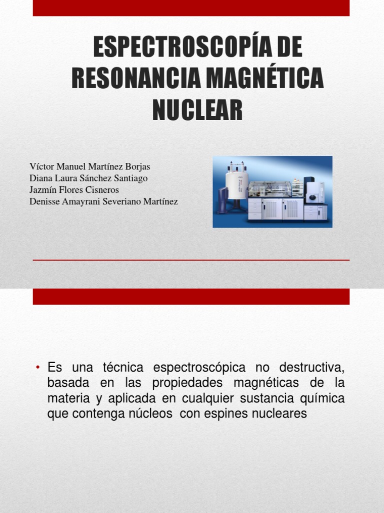 Espectroscopia de RMN: Fundamentos y Aplicaciones | PDF | Resonancia ...