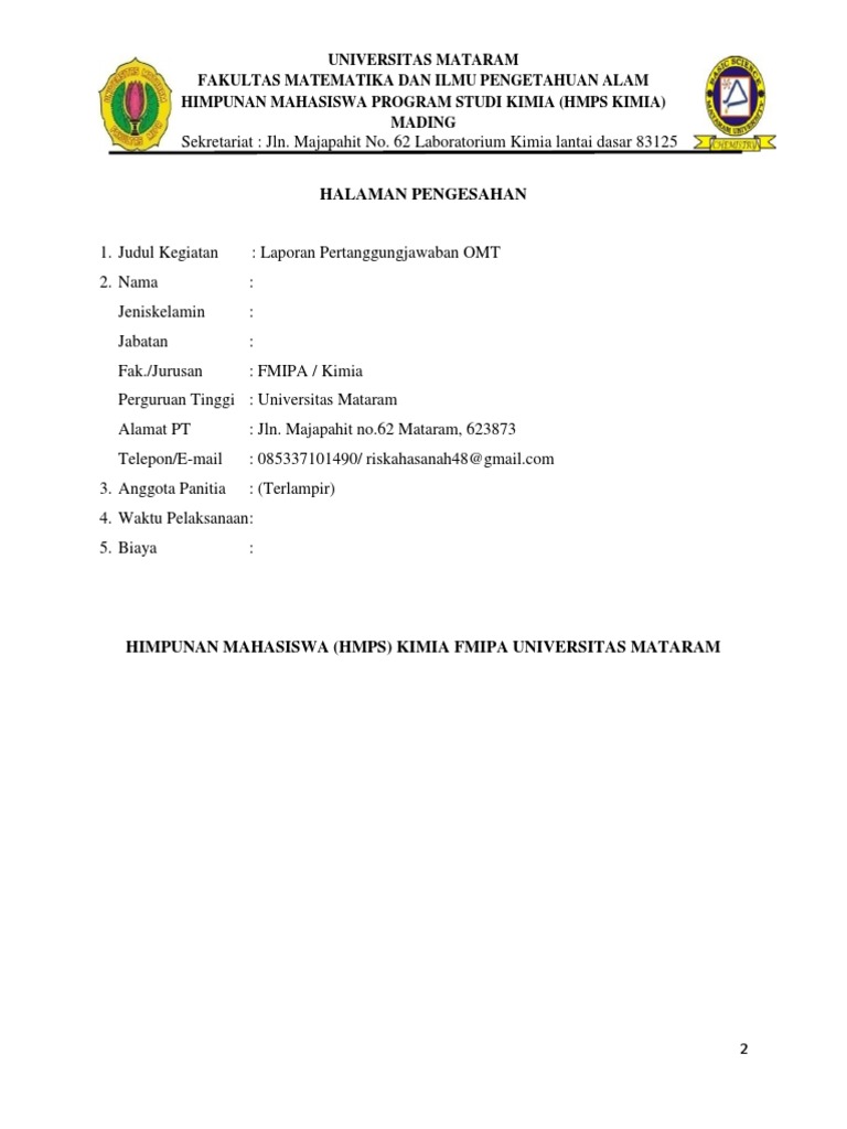 Contoh LPJ | PDF