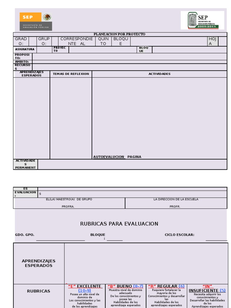 Formato de Planeacion en Blanco