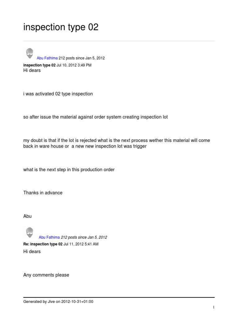 Inspection Type 02 - Sap QM | PDF | Business | Marketing