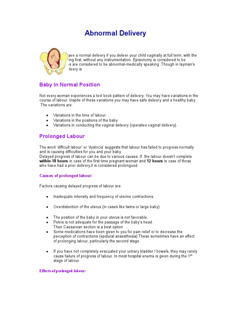 Understanding Abnormal Deliveries | PDF | Childbirth | Caesarean Section