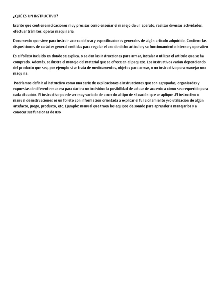 Qué Es Un Instructivo | PDF