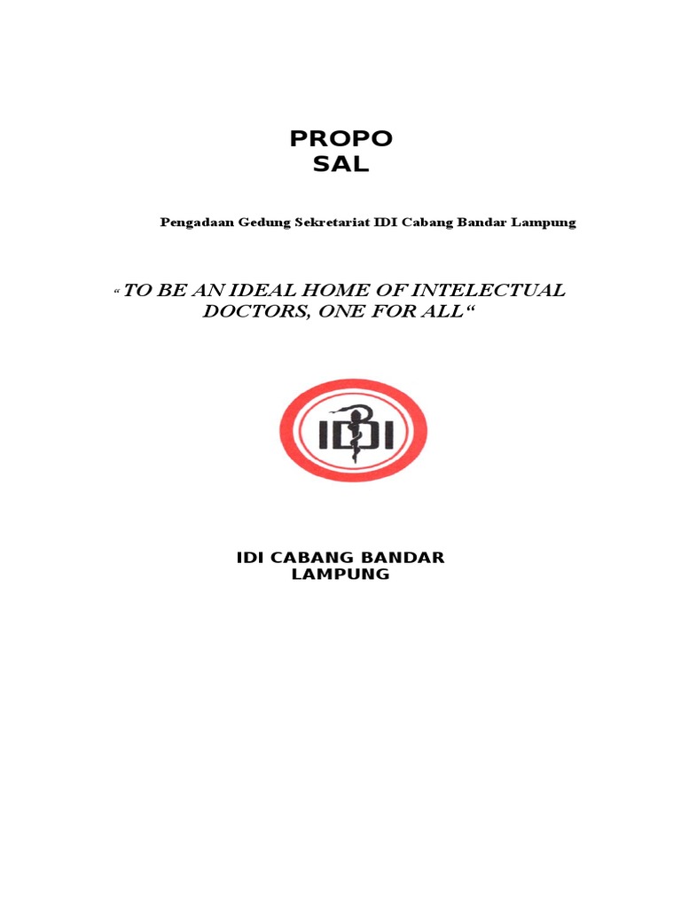 Proposal Gedung Ruko Sekretariat IDI Balam | PDF