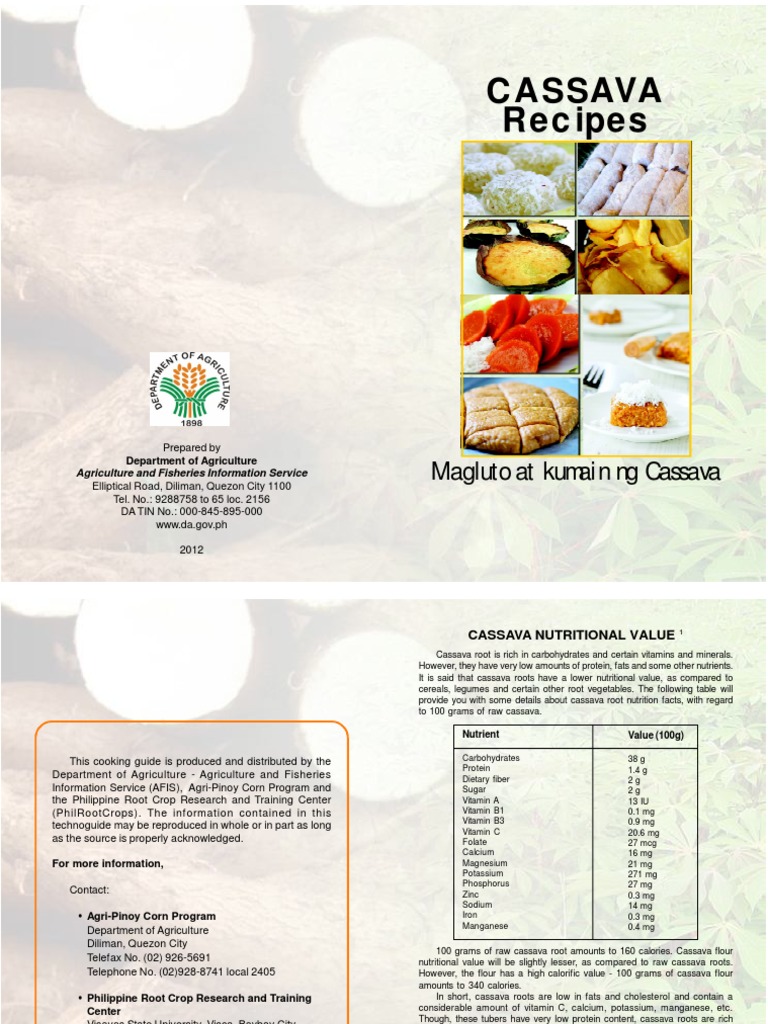 Nutritional Guide to Cassava Recipes | PDF | Magnesium | Cakes
