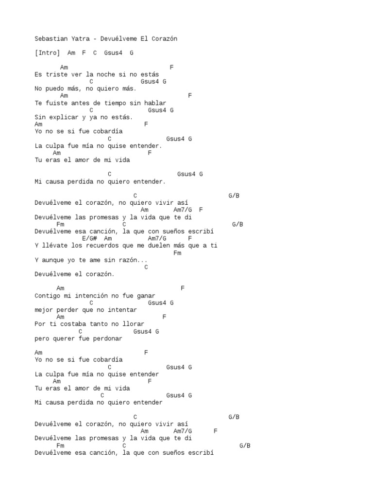 Devuelveme El Corazon | PDF | Ocio