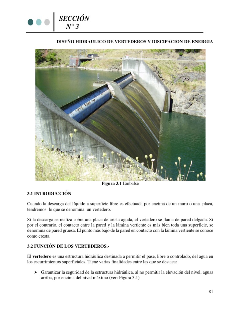 vertederos y disipadores de energia diseño hidraulico | Reservorio ...