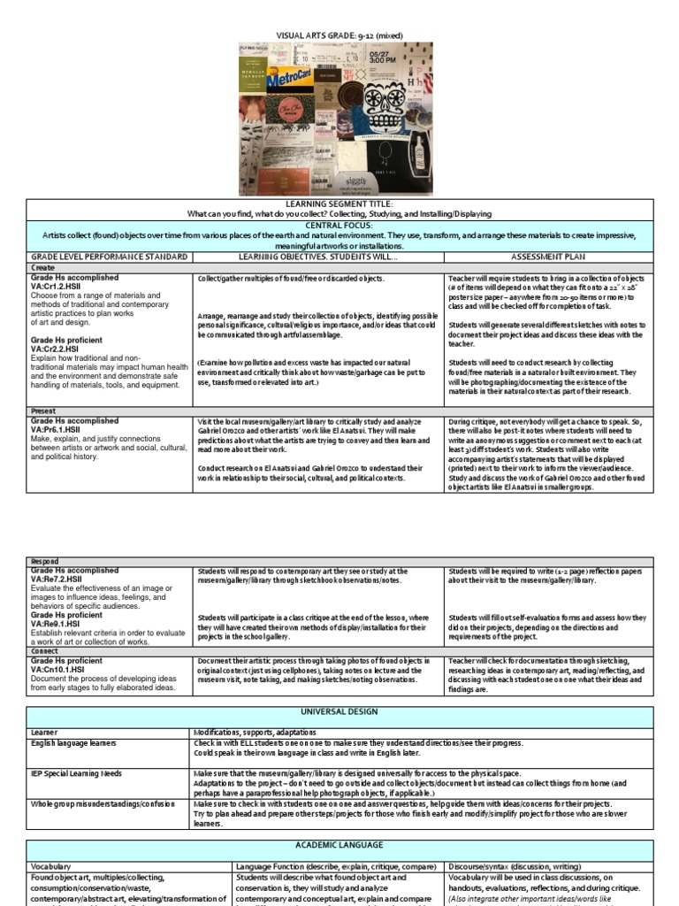 Contemporary Art Lesson Plan | PDF | Museum | Works Of Art