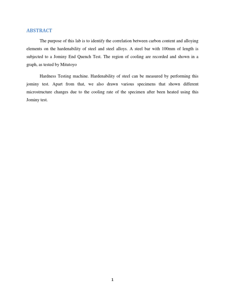 Jominy-End Quench Test | PDF | Heat Treating | Hardness