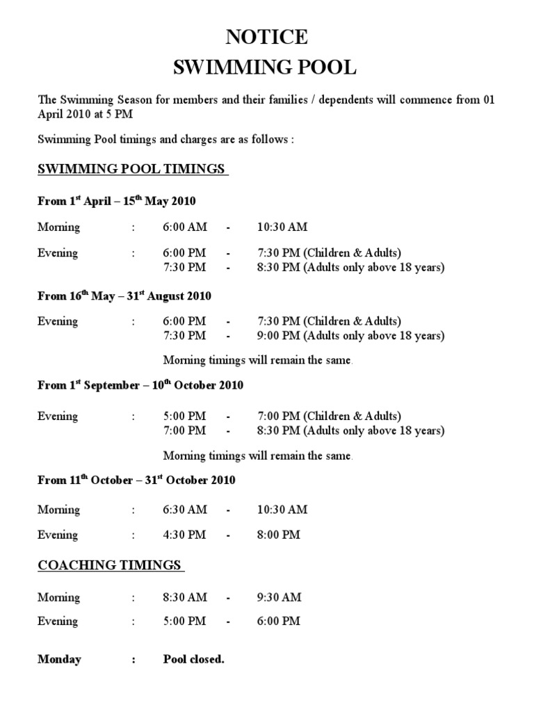 Swimming Pool Description | PDF | Swimming Pool | Business