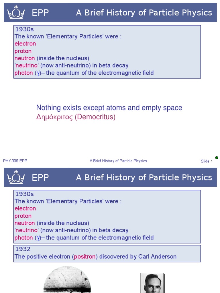 History of Particle Physics Overview | PDF | Quark | Neutrino
