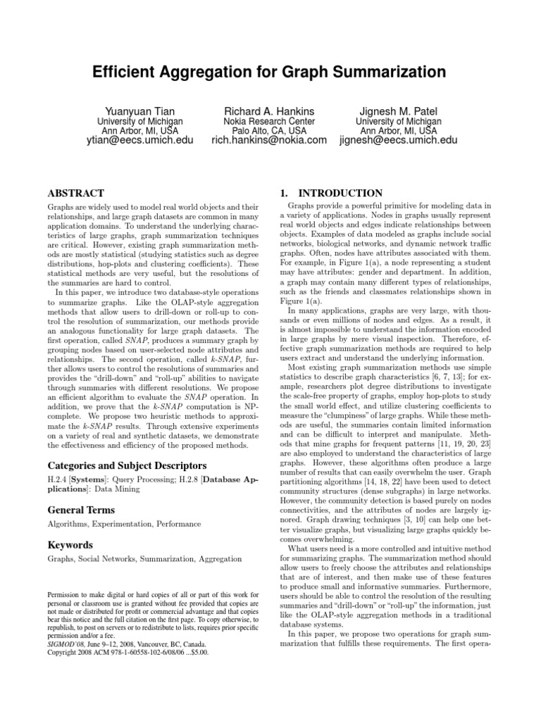 Graph Summarization Pdf Vertex Graph Theory Algorithms