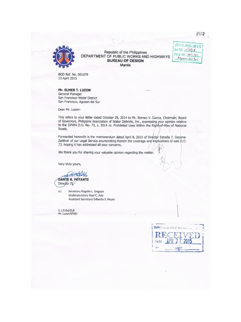 DPWH Do 73 | PDF