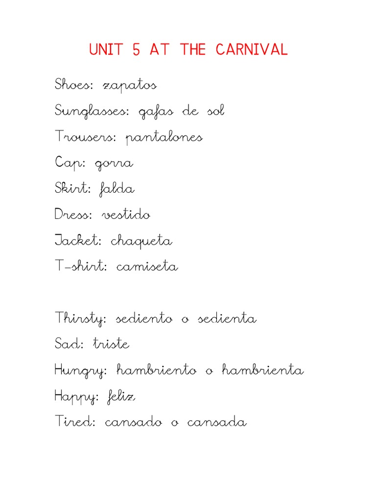 Unit 5 at The Carnival | PDF