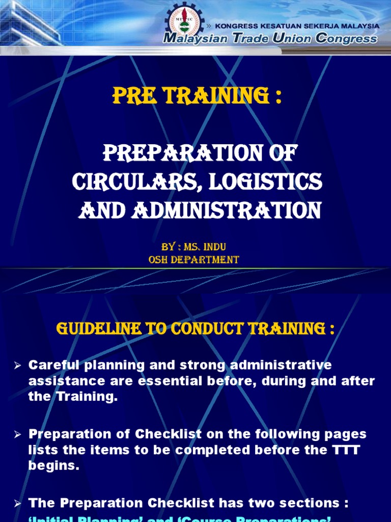 4 - Pre Training - Preparation of Circulars | PDF | Business